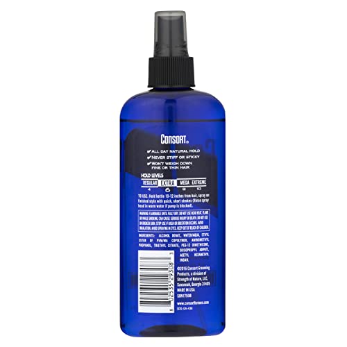 Consort Extra Hold Non-Aero Hair Spray Pump, Unscented, 8 Ounce
