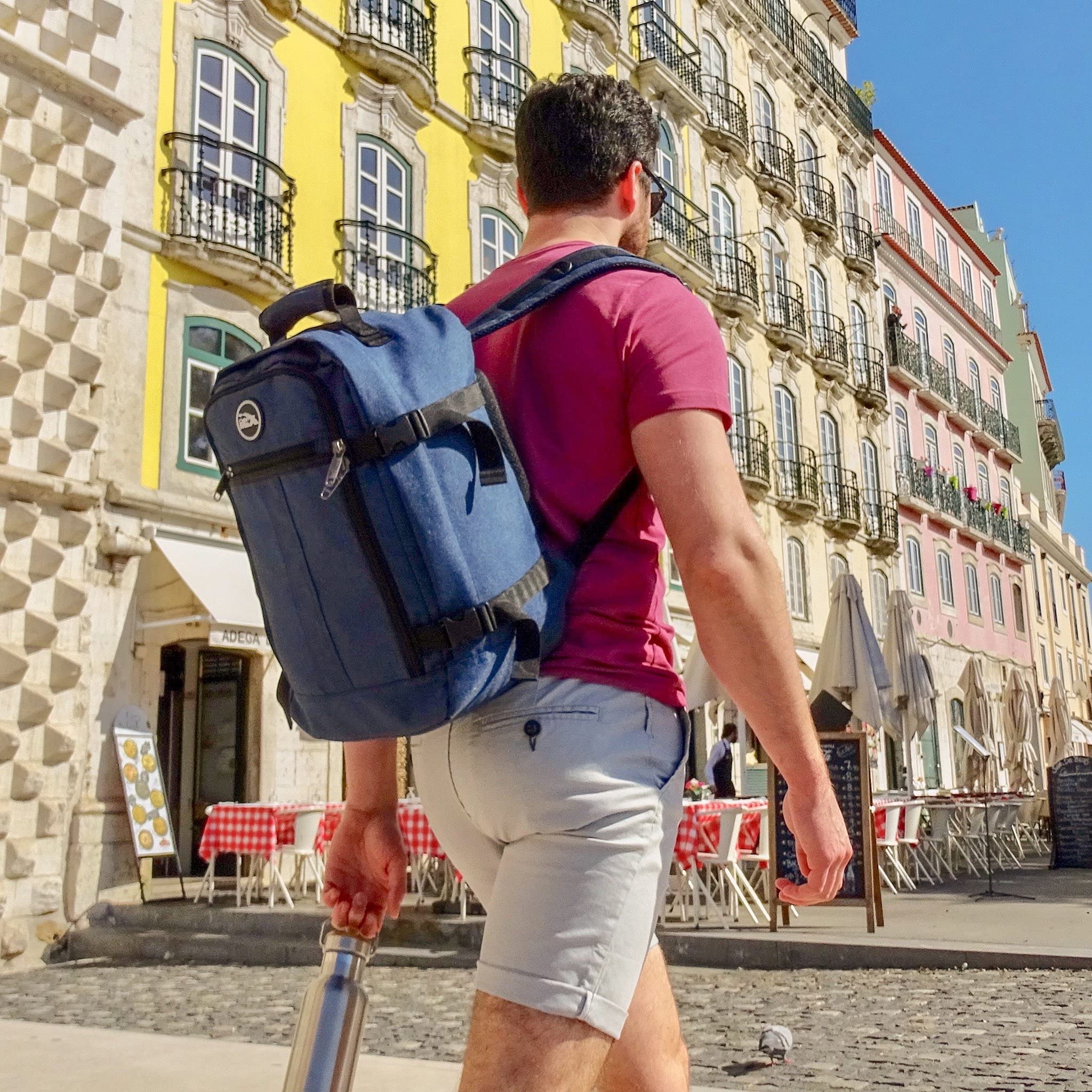 Cabin Max Metz Stowaway 20L Travel Bag 16x10x8inch (40x25x20cm) - Mini Backpack/Weekender Bag Ideal Underseat Carry on Luggage (Atlantic Blue)