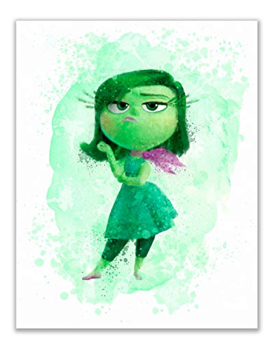 Inside Out Watercolor Wall Art Prints - Set of 6 (8 inches by 10 inches) Photos - Joy Sadness Fear Anger Disgust Bing Bong