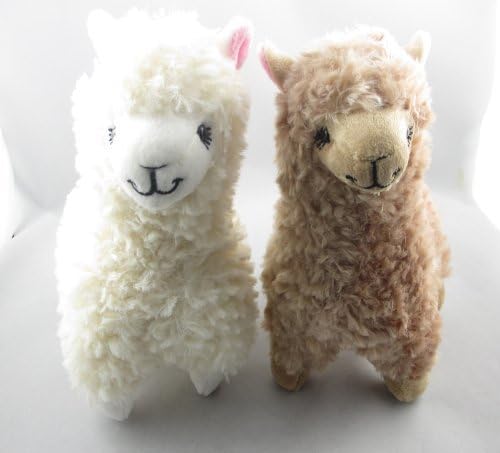 MEKBOK 2pcs Cute Alpaca Plush Toy Camel Cream Llama Stuffed Animal Kids Doll 9inch/23cm Height