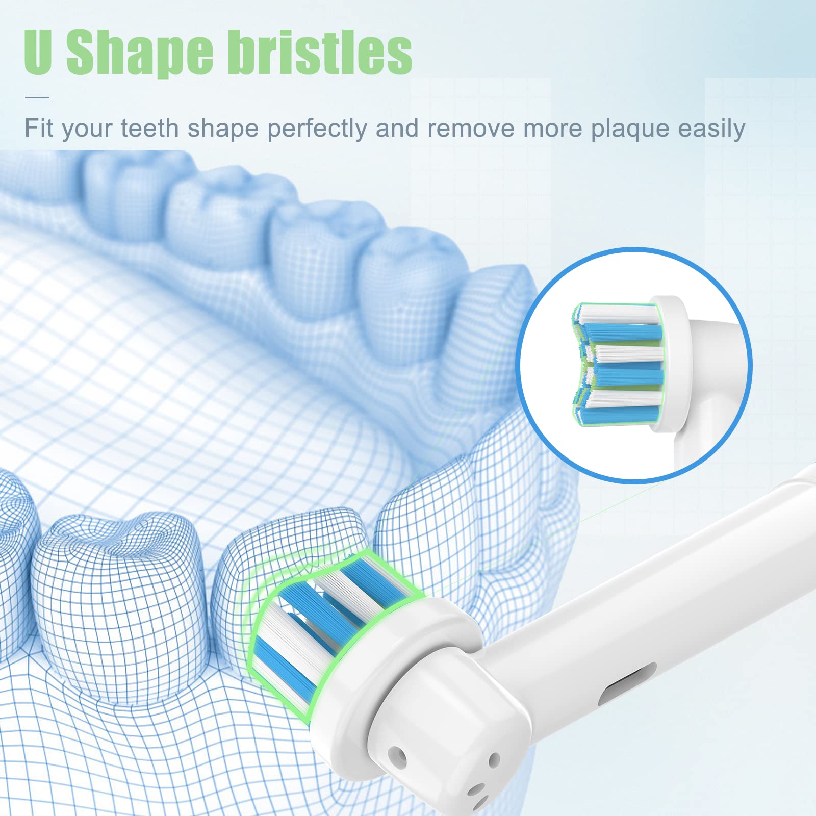Electric Toothbrush Replacement Heads Compatible with Oral B Braun, Professional Tooth Replacement Refill for Oral-B Toothbrush 7000/Pro 1000/9600/ 5000/3000/8000 (6 Pack)