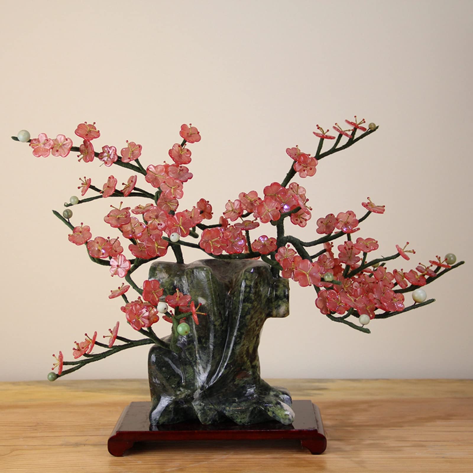FEIYIYANG Artificial Bonsai Tree Artificial Bonsai Creative Jade Bonsai Winter Plum Flower Pot Decoration Bonsai for Home Office Shop Wine Cabinet Decoration Artificial Bonsai