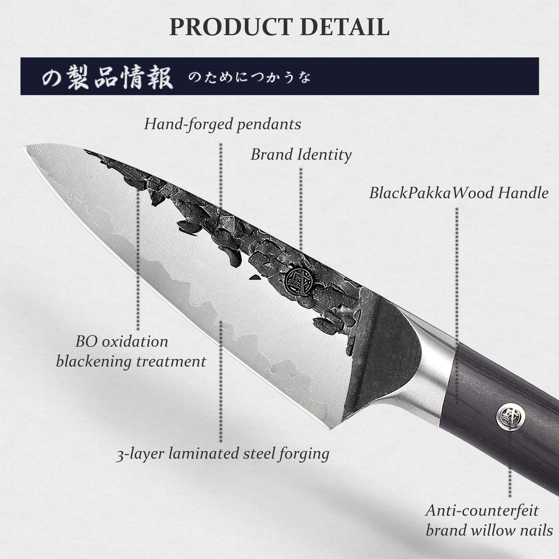 MITSUMOTO SAKARI 4.5 inch Japanese Hand Forged Paring Knife, High Carbon Steel Kitchen Vegetable Knife, Super Sharp Small Kitchen Fruit Knife (Pakkawood Handle)