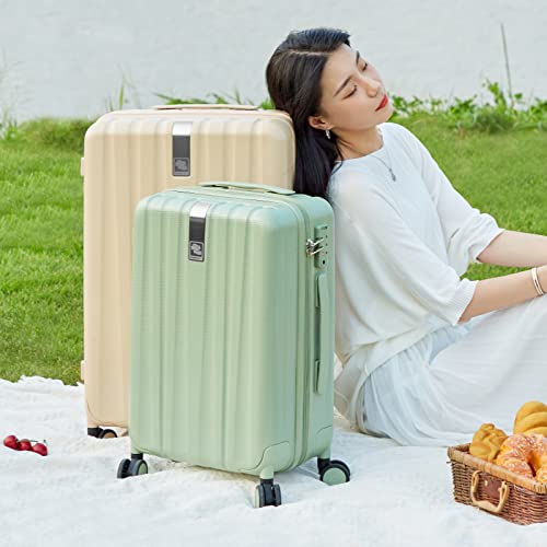 Hanke 20/29 Inch 2 Piece Luggage Sets PC Lightweight Hardshell Suitcases with Spinner Wheels & TSA Lock, Extra Large Rolling Travel Luggage, Nestable Storage 2 Piece Set 20/29(Cuba Sand)