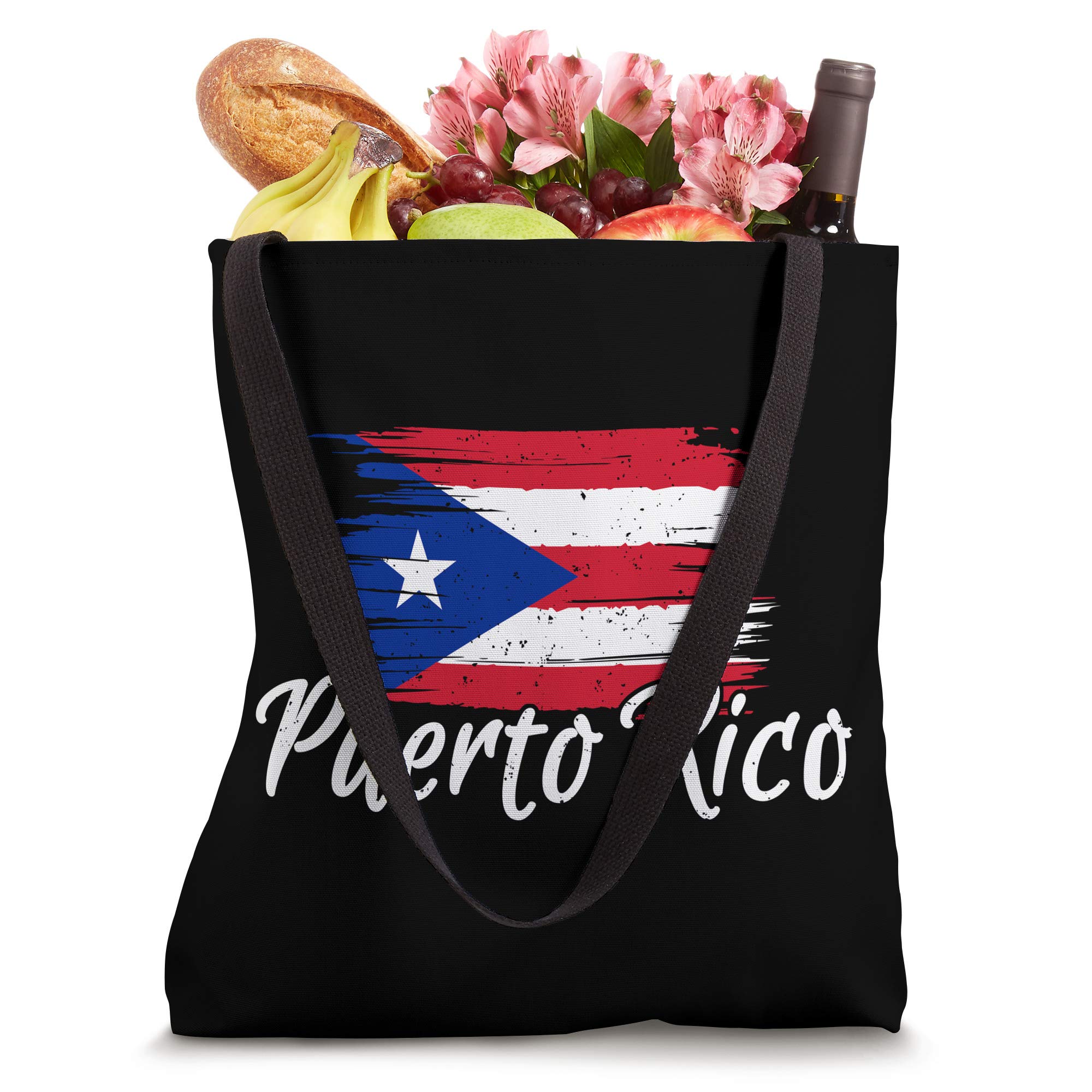 Puerto Rico National Flag Island San Juan Boricua Black Tote Bag
