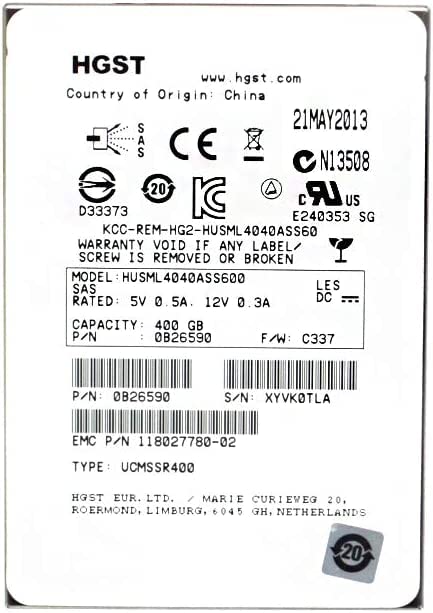 Ebid-Dealz Replacement for 400GB SAS 6Gb/s SSD 64MB Cache Hitachi HGST 2.5 Enterprise HUSML4040ASS600 0B26587 SATA II