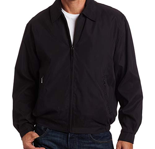 London Fog Men's Auburn Zip-Front Golf Jacket (Regular & Big-Tall Sizes), Black, 4XL Big