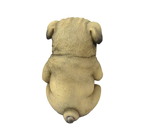 Pug Life Cheeky Middle Finger-Flipping Pug Dog Hand Painted ResinStatue - Adorable 6.75-Inch Decorative Figurine for Your Home, Office, and Garden Display