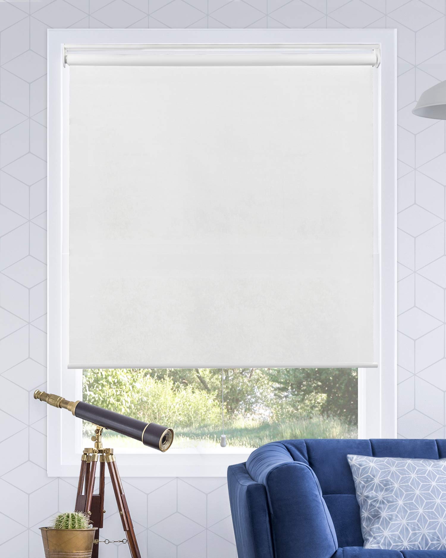 CHICOLOGY Roller Window Shades , Window Blinds , Window Shades for Home , Roller Shades , Window Treatments , Window Blinds Cordless , Door Blinds , Urban White (Light Filtering), 26"W X 72"H