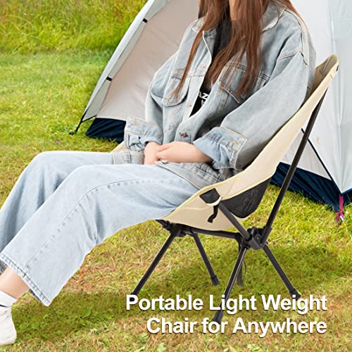 Kacoya Camping Chair, Portable Folding Chair Lawn Chair with Carry Bag, Compact Backpacking Chairs for Camping, Hiking, Fishing, Picnic