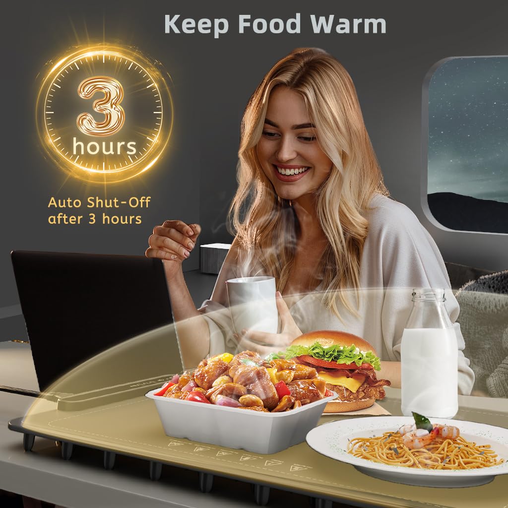 Electric Warming Tray - Foldable Food Warmer for Parties Features 3 Modes & Fast Heating, Premium Silicone Nano-Material, Hot Plate for Buffet, Family Gatherings, Sabbath, Holidays, Countertop