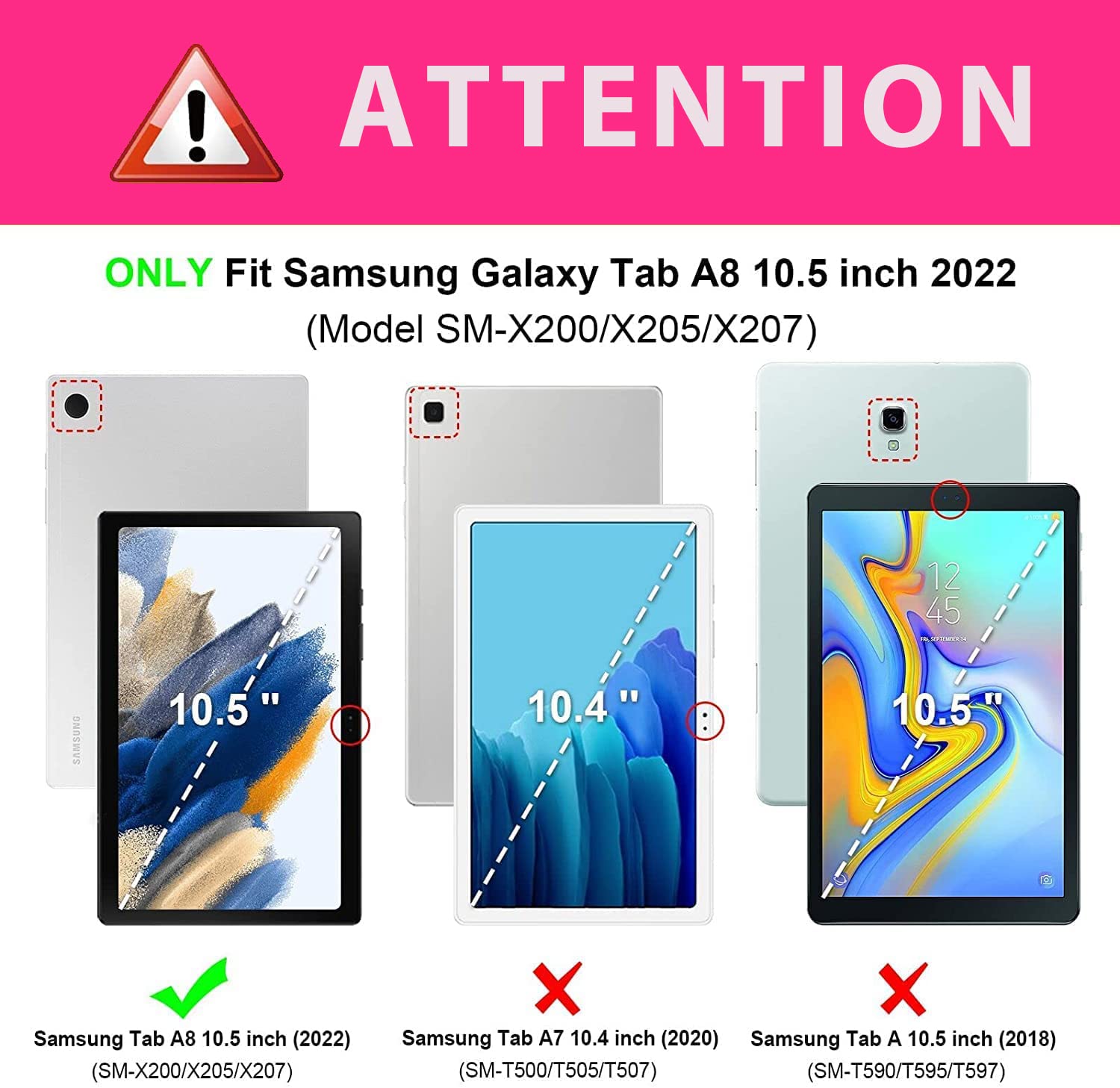 RTOBX Kids Case for Samsung Galaxy Tab A8 10.5 Inch 2022, Galaxy Tab A8 Case with Screen Protector, Shockproof Handle Stand Case for Samsung Galaxy Tab A8 10.5β 2022 (SM-X200/SM-X205/SM-X207), Pink
