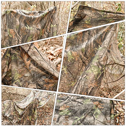 LOOGU Camo Netting, Duck Blinds Cover, Quiet Mesh Net, Camouflage Netting Cover Army Military 59" W Mesh Fabric Cloth Material for Hunting Blind