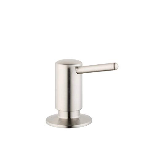 hansgrohe Bath and Kitchen Sink Soap Dispenser, Contemporary Premium Modern in Stainless Steel Optic, 04539800 Small