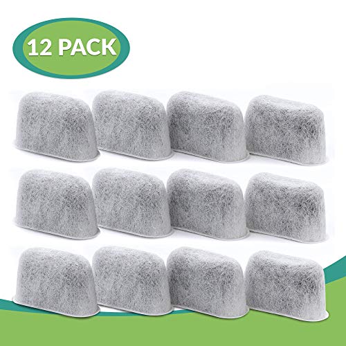Cuisinart Compatible Activated Charcoal Water Filter Replacement - Universal Fit All Cuisinart and Braun Coffee Makers - Pure and Refresh Taste (12 Pack)