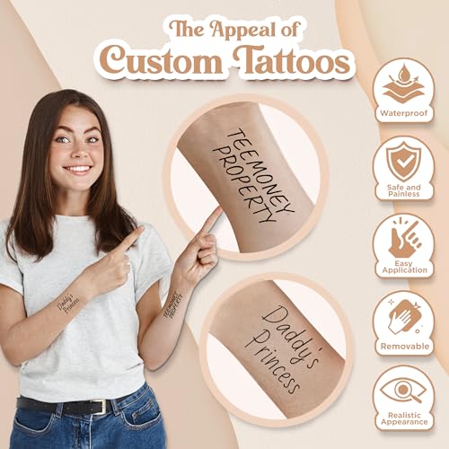Custom Temporary Tattoo - Temporary Tattoos for Gifting - Make Your Own Temporary Tattoos - Tattoo Stickers for Men & Women