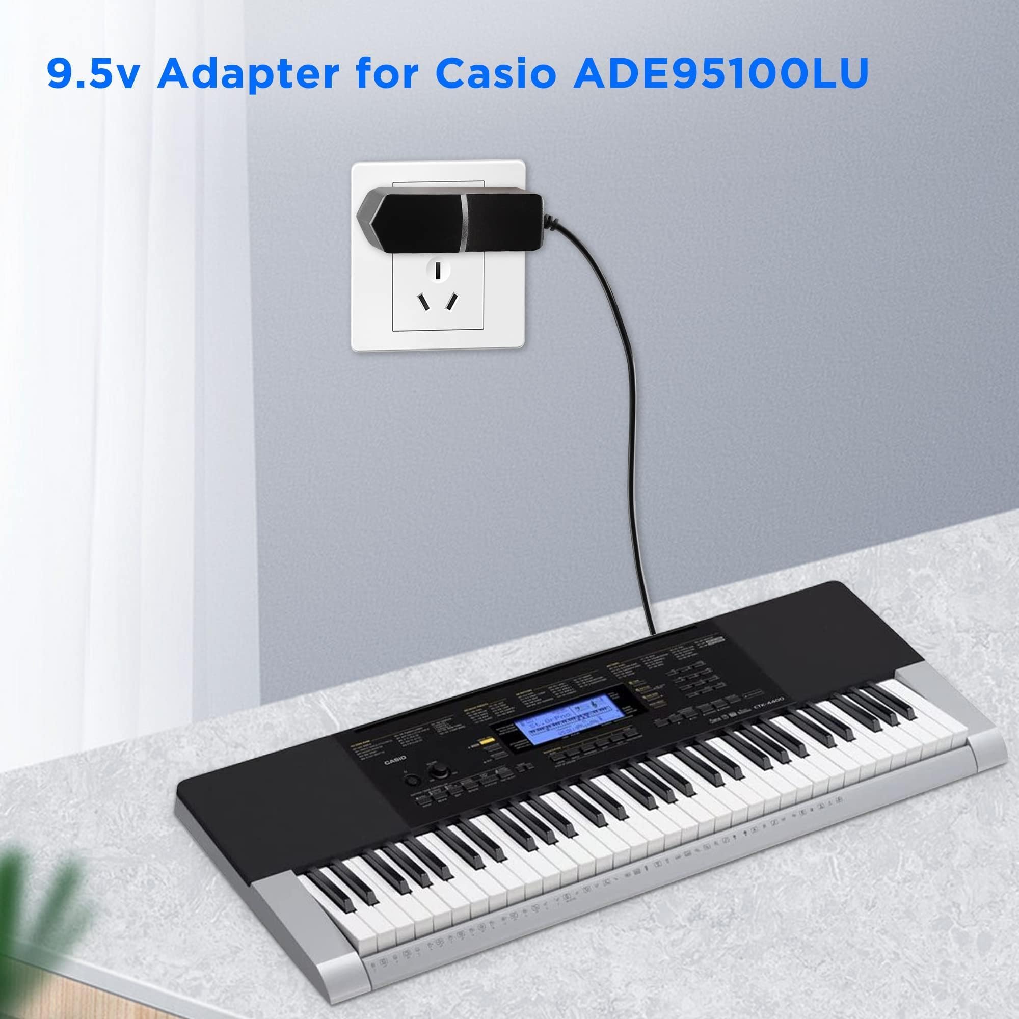 BXIZXD 9.5V AC/DC Adapter for Casio ADE95100LU, Power Supply Charger for Casio Piano Keyboard, 6.6ft Casio Keyboard Power Cord