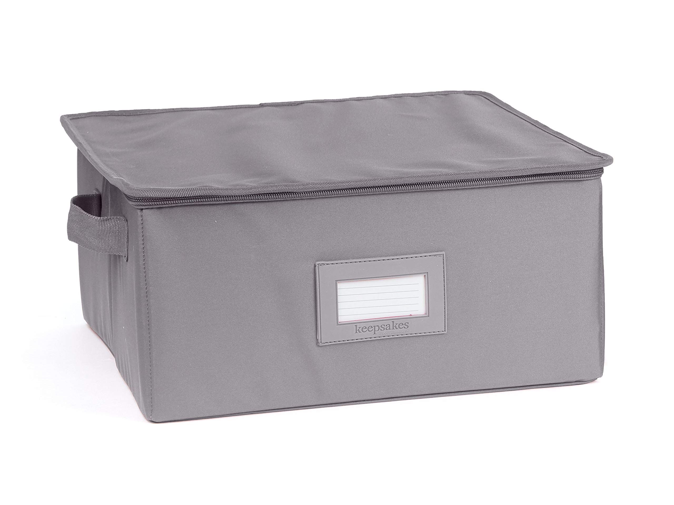 Covermates Keepsakes - Zip-Top Storage Box - Heavy Duty Polyester- Reinforced Handles - Stackable Design - Indoor Storage-Graphite