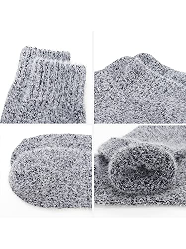 Century Star Womens Athletic Socks Knit Pattern Sports Socks Winter Wool Socks Crew Cut Cashmere Socks Warm Soft Socks 4 Pairs White Solid Color One Size