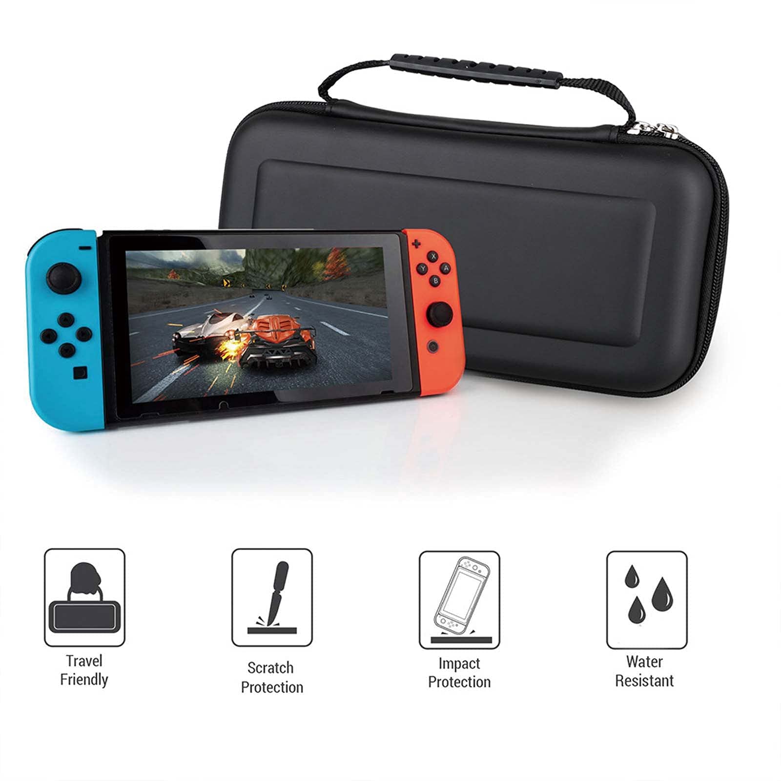 Carry Case Compatible with Nintendo Switch - Black Protective Hard Portable Travel Carry Case Shell Pouch for Nintendo Switch Console & Accessories