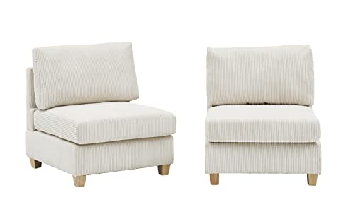 Modern Convertible L Shaped Couch, Soft Corduroy Fabric Multi-Combination Living Room Sectional Couch (Beige) (MFW1281-5)
