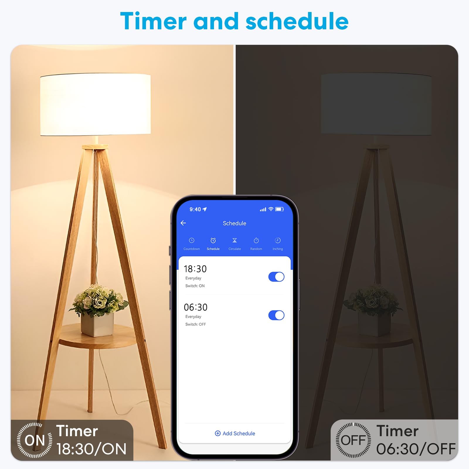 LoraTap Smart Wi-Fi LED Light Bulb Socket Adapter E26 Lamp Holder Timer, Compatible with Google Assistant and Alexa Voice Control, Smart Life App Control, Max. Watt 30W