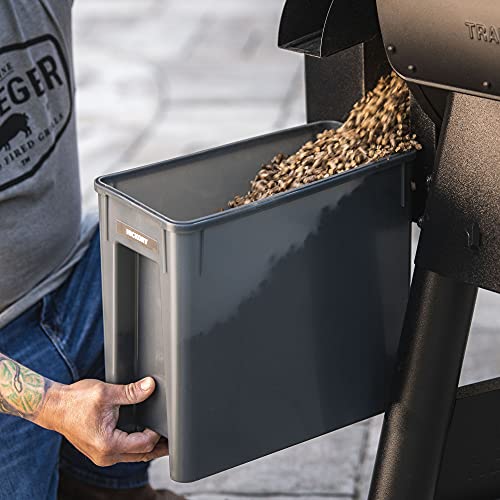 Traeger BAC523 Pellet Sensor, Black & Traeger Pellet Grills BAC637 Stay Dry Pellet Bin, Wood Pellet Storage with Locking Lid, Black