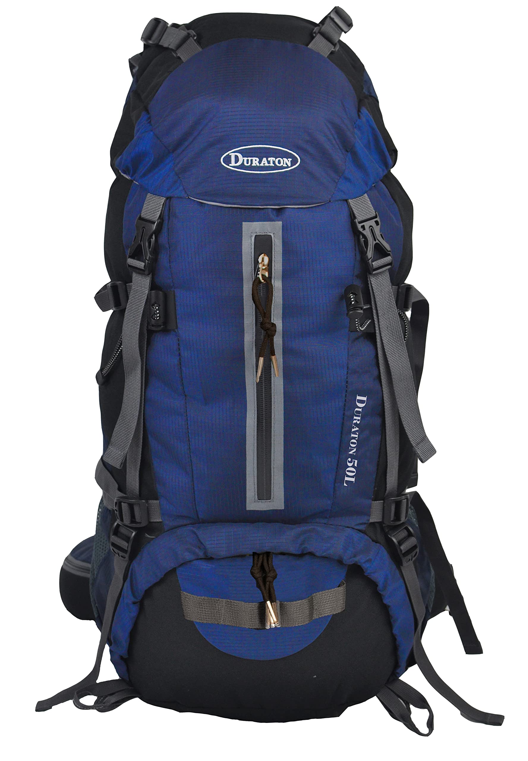 Duraton Hiking Backpack 50L, Water Resistant Light-Weight Day Pack for Backpacking Camping and Travel (Navy Blue)