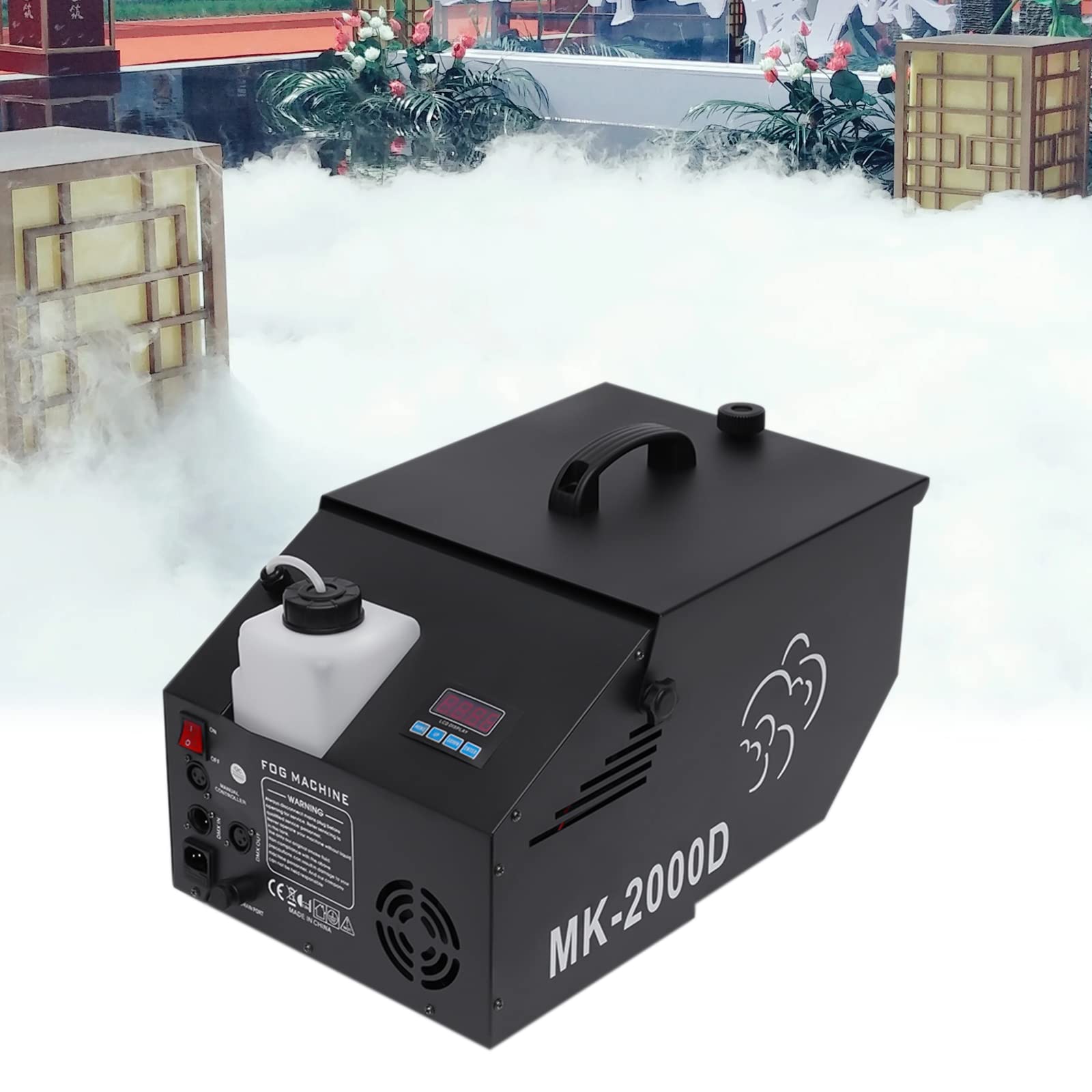 DYRABREST Modern 1200W Low-Lying Smoke Machine, DMX Fog Machine with Remote Control, Stage Effect Fog Machine for Stage, Disco, Halloween, Wedding, Performance, Smoke Coverage: 860-1076ft²
