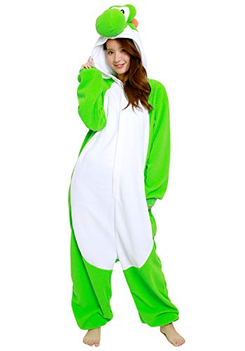 SAZAC Kigurumi Super Mairo Bros. Yoshi - Onesie Jumpsuit Halloween Costume (One Size) Green