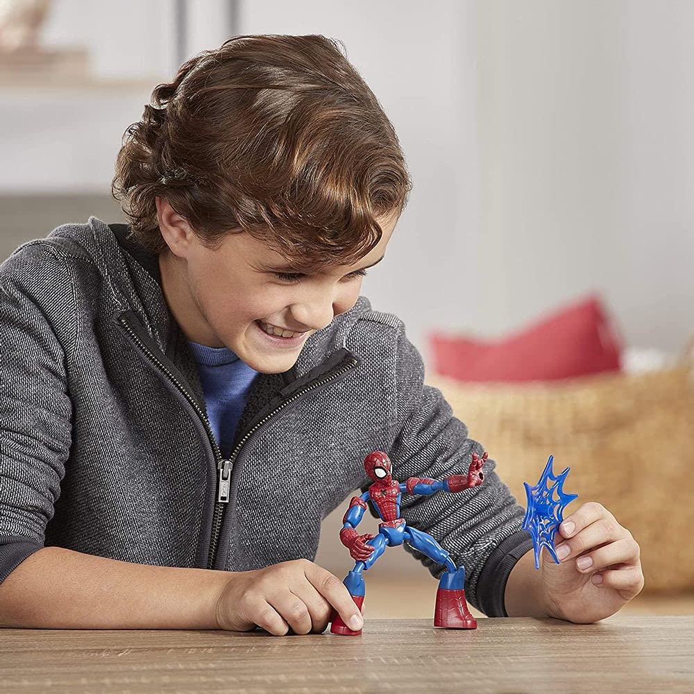 Spider-Man Marvel Bend and Flex Action Figure, 6-inch Flexible Toy, Includes Web Accessory, Ages 4 and Up