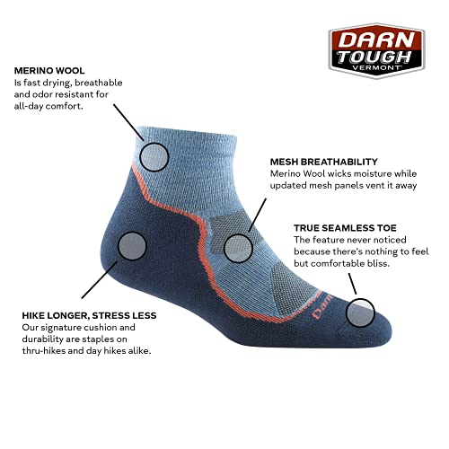 Darn Tough Vermont Light Hiker 1/4 Lightweight with Cushion Moss LG (US 10-11.5)