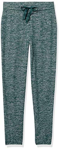 Daily Ritual Women's Cozy Knit Drawstring Jogger Pant, Dark Green/Black Marl, X-Small