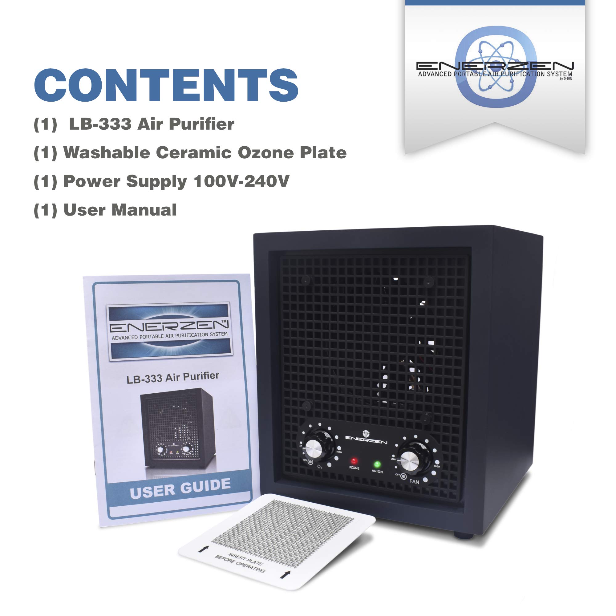 Enerzen by OION Technologies LB-555 Commercial 6-in-1 HEPA Air Purifier 4000 Sq. Ft. Ozone Ionizer Cleaner Clean Air