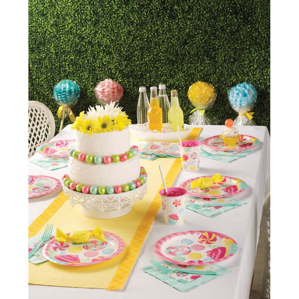 Creative Converting 96 Count Dessert/Small Paper Plates, Candy Bouquet