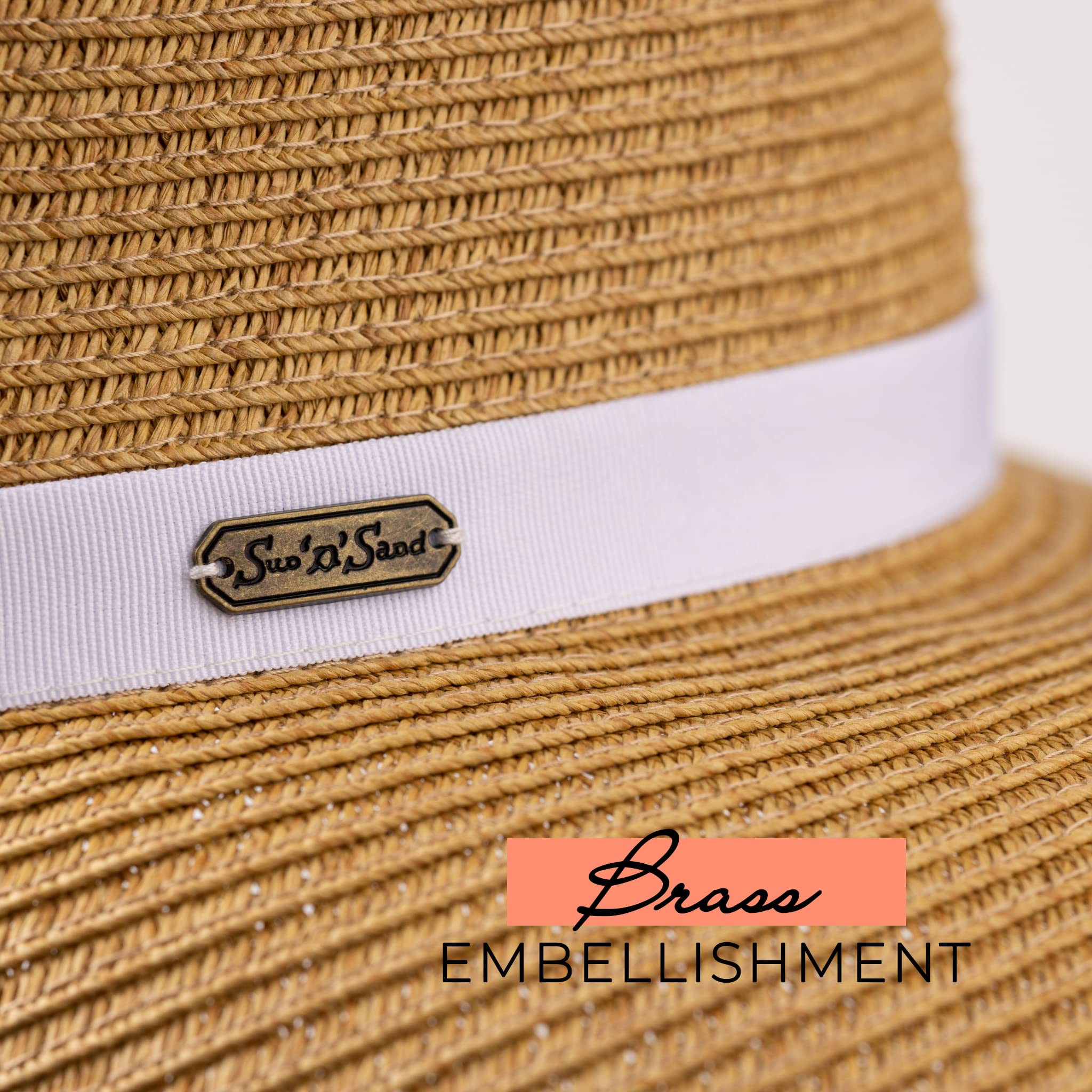 Sun 'N' Sand Women's French Laundry Sun Hat - UPF 50+ - Backless, Foldable, and Packable 4” Brim Hat - One Size in Black