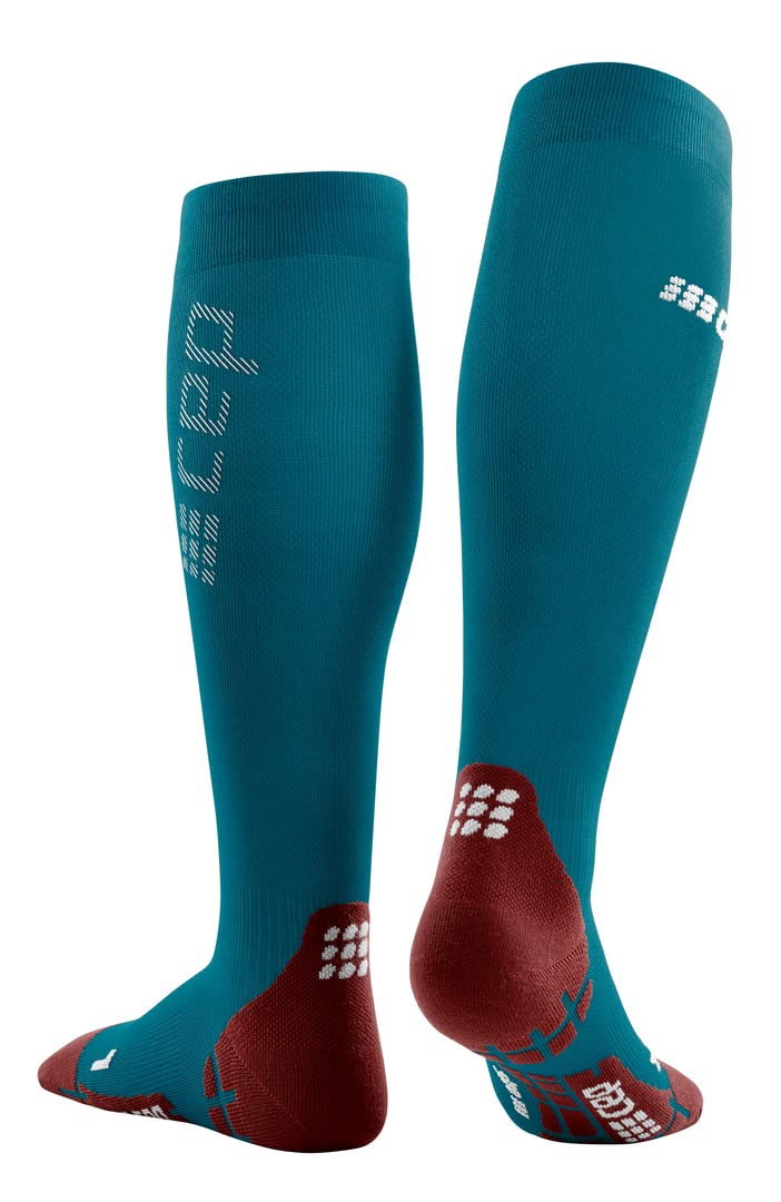 CEP Run Ultralight Socks, Petrol/Dark Red, Women, III