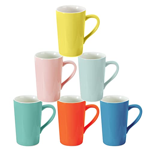 HAPPY KIT Tall coffee mug, Anti-Skid Bottom Large coffee Mugs with Set of 6,18 Ounce Ceramic Mugs for Coffee, Tea, Cocoa,coffee cups ceramic,tea cup