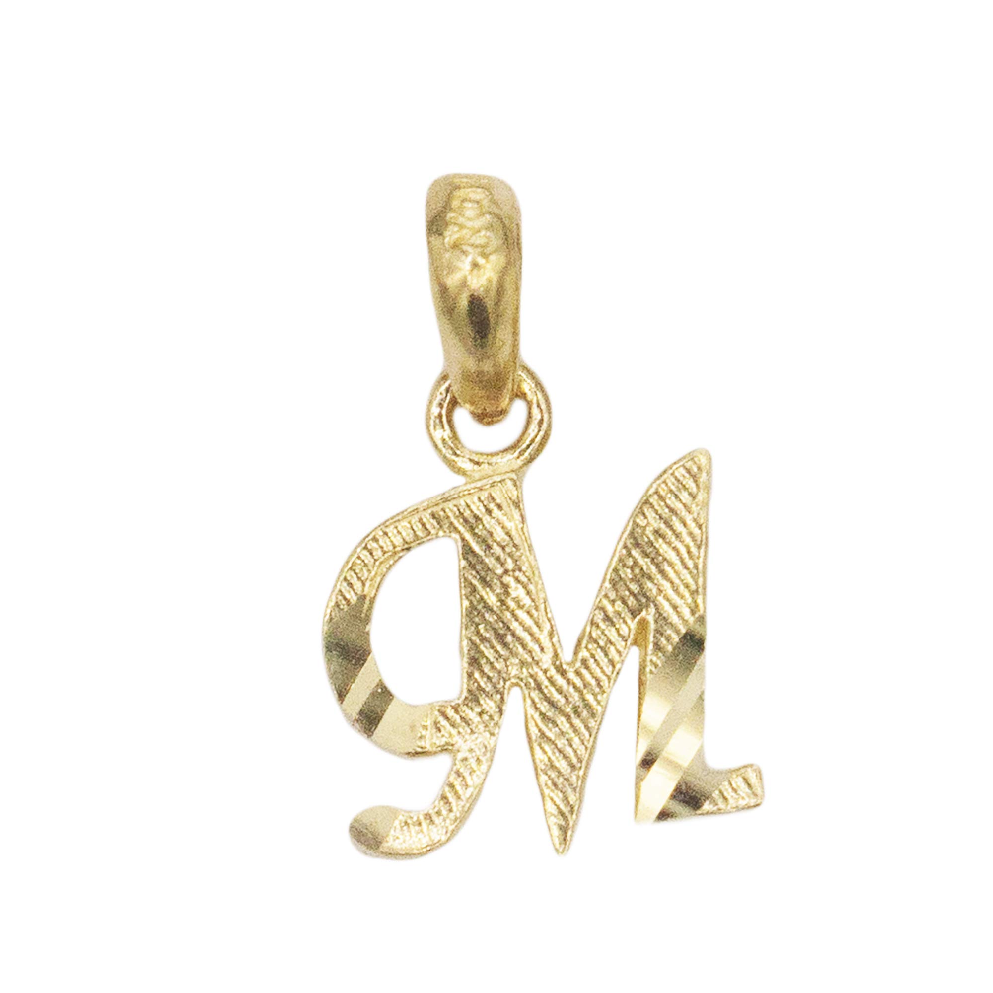 Dainty 10k Real Solid Gold Initial Charm Pendant Available in Other Letters, Alphabet Letter Jewelry Small in Size (M)