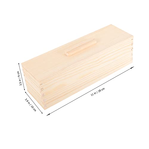 HAKIDZEL toast mold unfinished treasure chest wood bread container kitchen loaf pan nonstick bread pan wood bread bin soap container toast DIY baking mold wooden with cover baking tools