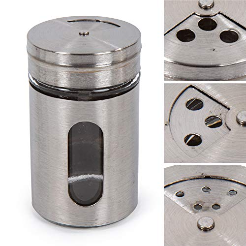 Luciano Housewares, Kitchen Essential Classic Stainless Steel Salt and Pepper Shakers Set, 2 x 3.5 inches, Silver