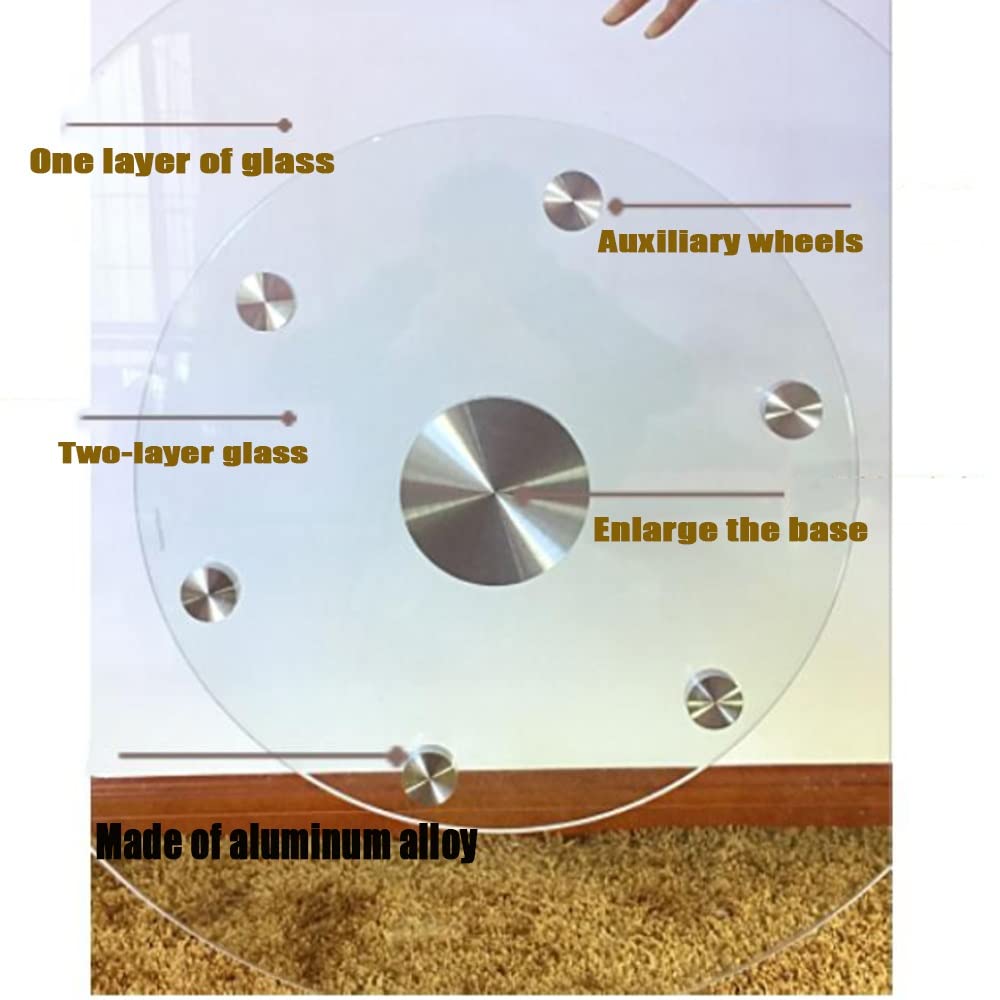 DIBAKO 36" Lazy Susan Glass Turntable,Tempered Glass Swivel Tray,Dining Table Rotating Plate,Large Round Serving Board For Kitchen (Size : Thickened 90cm/36in)