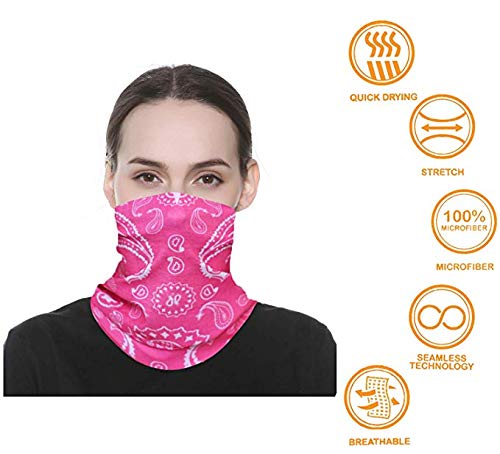 Cutewing Paisley Headband Bandanas Magic Headwrap Elastic Seamless Neck Gaiter Balaclava UV Resistence Sport Headwear for Yoga Hiking Riding(12PCS)