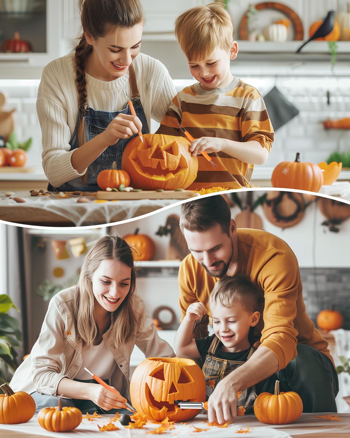 Luditek Halloween Pumpkin Carving Tools, Halloween Jack-O-Lanterns 11 Piece Professional Stainless Steel Pumpkin Carving Kit, Pumpkin Cutting Supplies Tools Kit for Adults Kids