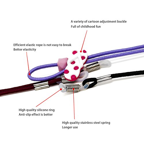 HALF CRESCEN Kids Glasses Strap (Pack of 12) Eyeglasses Straps for Kids, Sunglasses Holder Strap for Kids Girls