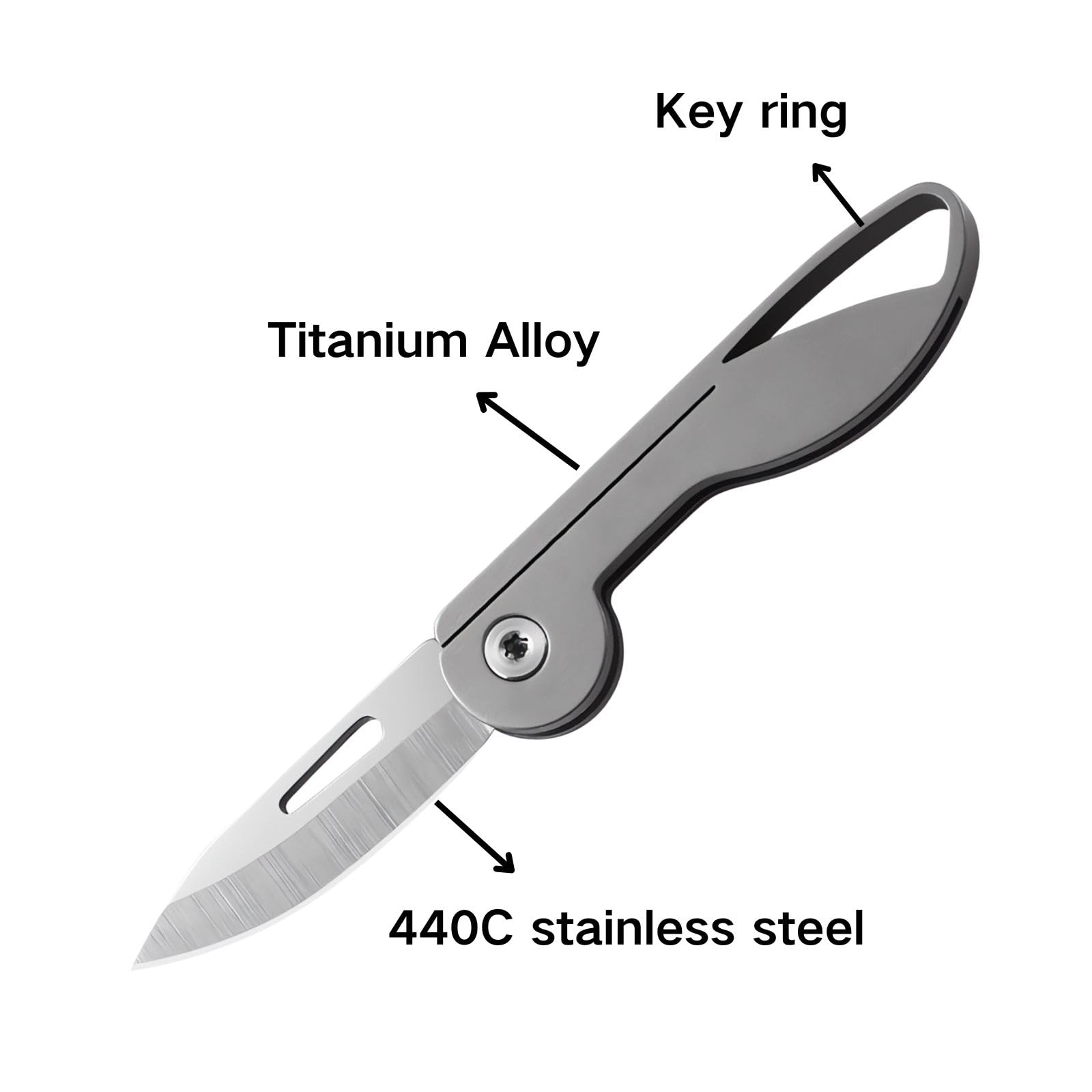 CHJIANAO Keychain Knife with Titanium Alloy,Pocket Knives & Folding Knives,Small Mini Pocket Knife for Men,Tiny EDC Knife,Cool Gadgets,Cute Key Accessory,Box Cutter,Package Opener