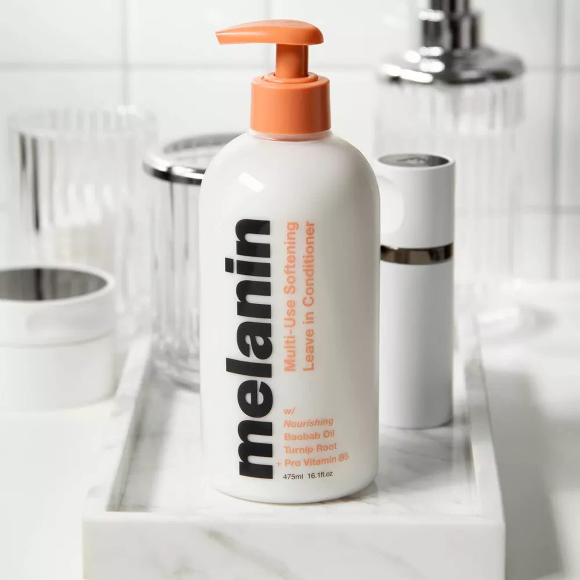 M & H Melanin Multi-Use Softening Leave In Conditioner,16 Oz. Formulated with Nourishing Baobab Oil, Turnip Root,ProVitamin B5,Hydrate, Soften and Condition, 16 Fl Oz (Pack of 1) (Single Pack)