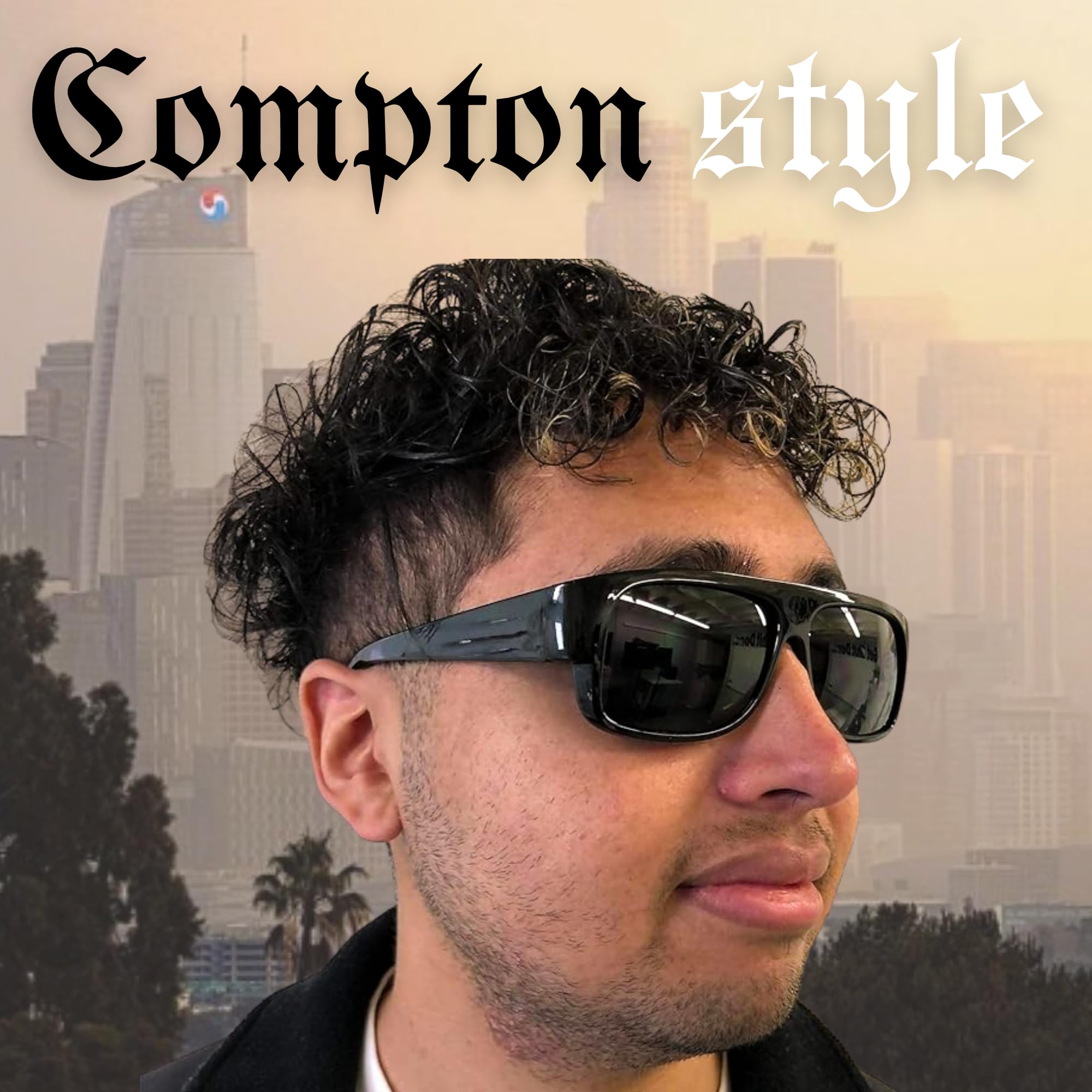 Eay E Cholo Old School Gansta Dark Blackout Lens OG Shades Locs Style Sunglasses, Black, Large