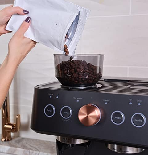 Café Bellissimo Semi Automatic Espresso Machine + Milk Frother | WiFi Connected| Built-In Bean Grinder, 15-Bar Pump & 95-Ounce Water Reservoir | Matte Black, C7CESAS3RD3