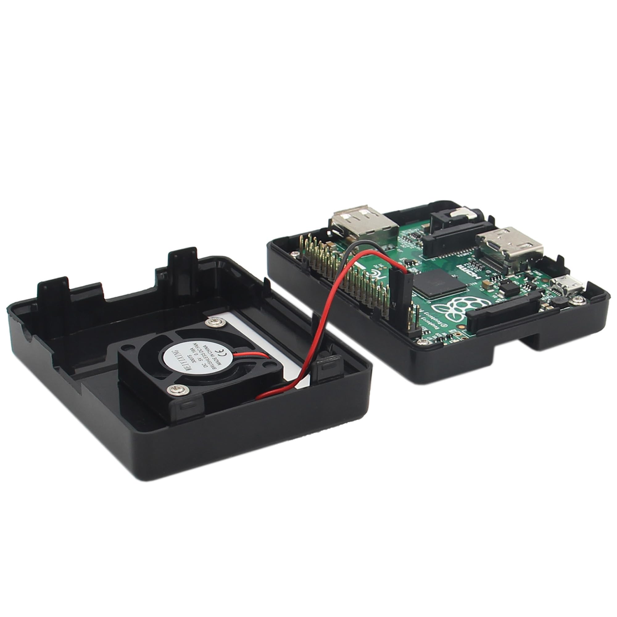 eleUniverse Case for Raspberry Pi 3A+, ABS Case with Cooling Fan Compatible with Raspberry Pi 3 Model A+ Plus/Raspberry Pi 1 Model A+